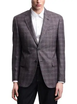 Emporio Armani G Line Regular Fit Jacket In Super 130s Wool - Violet