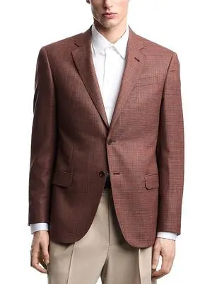 Emporio Armani G Line Regular Fit Single Breasted Notch Lapel Jacket In Super 130s Wool Rust