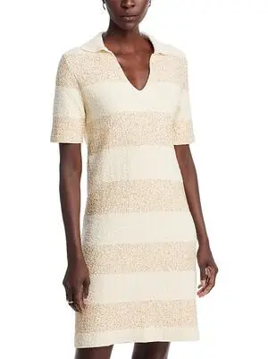 Fabiana Filippi Polo Collar Knit Dress - Beige Overflow