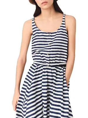 Maje Lalais Striped Top White/blue