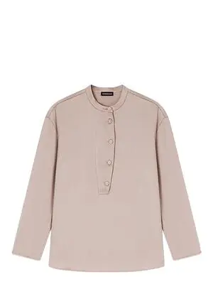 Emporio Armani Crepe Twill Long Sleeve Shirt - Dune