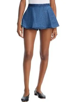 Free People Paradise Found Denim Skort - Mid Indigo