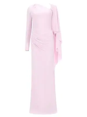 SELF-PORTRAIT Long Draped Dress - Pink