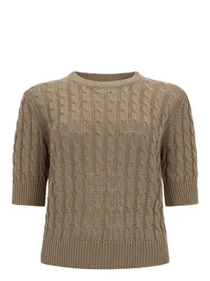 MAX MARA Braided Linen Knit Top