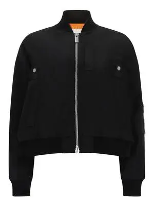 Sacai Cropped Bomber Jacket - Black