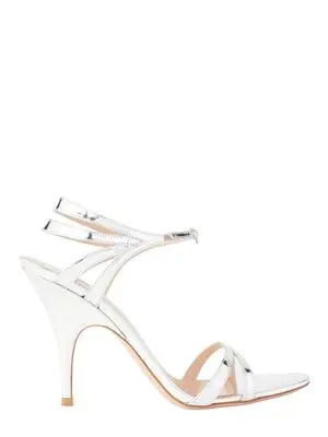 GIANVITO ROSSI 95 Mirrored-leather Sandals - Silver