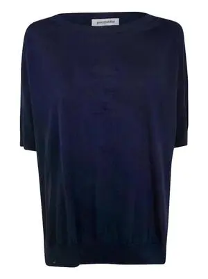 GENTRYPORTOFINO Short-sleeved Knitted Top - Blue