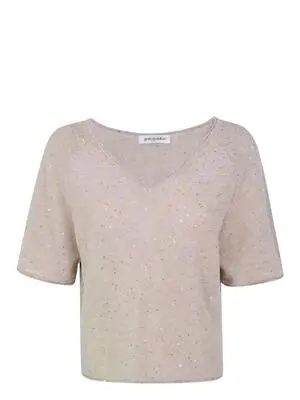 GENTRYPORTOFINO Sequin-embellished Knitted Top - Neutrals