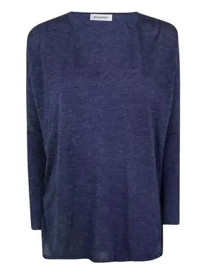 GENTRYPORTOFINO V-neck Knitted Top - Blue