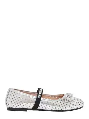 Moschino Heart Cut-out Ballet Flats - Silver
