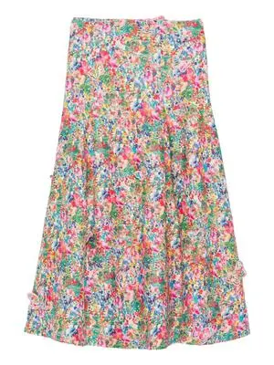Farm Rio Butterfly-appliqué Maxi Skirt - Pink