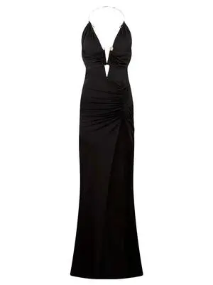 Philipp Plein Pierced Slit Maxi Dress - Black