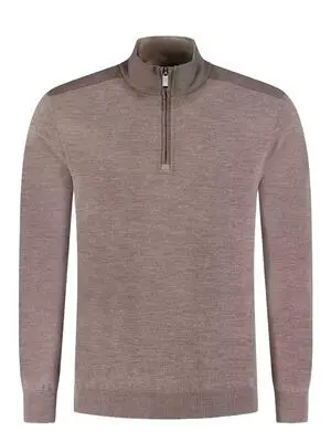 Paul & Shark Quarter-zip Long Sleeve Sweater - Brown