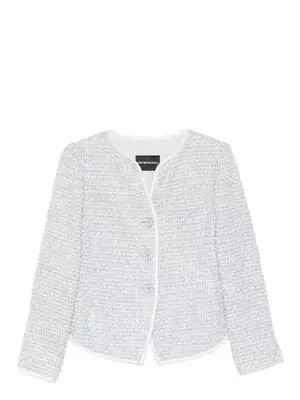 Emporio Armani Tweed V-neck Jacket - Grey