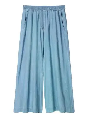 Paul Smith Elasticated Wide Leg Trousers - Blue