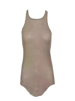 Rick Owens Ribbed Knit Top Neutrals