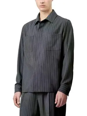 TOD'S Pinstripe-pattern Front-pocket Shirt