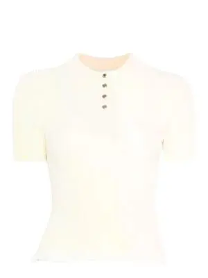 Sandro Lace-detail Knit Polo Shirt - Neutrals