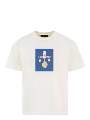 WALES BONNER Compass Graphic T-shirt - Neutrals