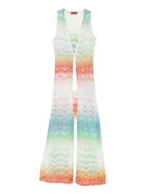 Missoni Sleeveless Raschel Knitted Cover-up Vest - White