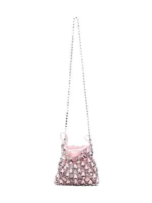 SELF-PORTRAIT Mini Crystal-embellished Shoulder Bag - Pink