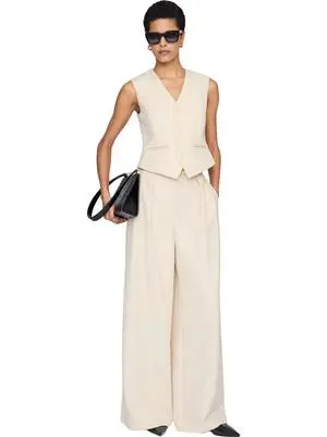ANINE BING Mario Cropped Vest - Ecru