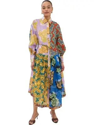 ALEMAIS Arnie Spliced Maxi Shirt Dress - Multi