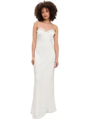 RUNAWAY THE LABEL Lavena Floral Detail Maxi Dress - Pearl