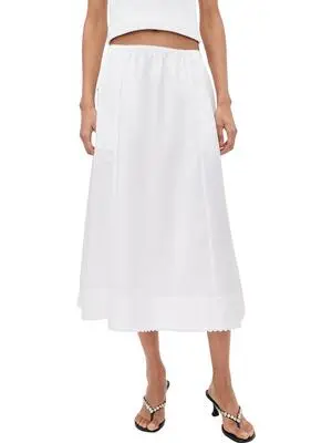 Vince Scallop Detail Maxi Skirt - Optic White
