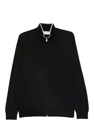 GRAN SASSO Zip-up Cardigan - Black