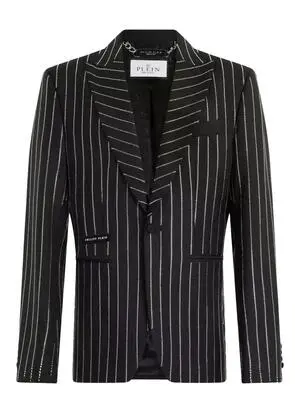 Philipp Plein Jacquard Striped Blazer - Black