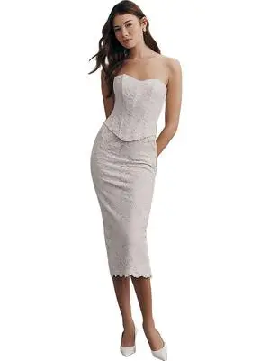 Jenny Yoo Chessa Midi Dress - Vanilla