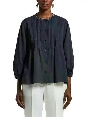Peserico Pintuck-detail Blouse - Blue