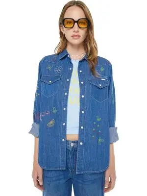 MOTHER All My Exes Reservations Required Shirt - Blue
