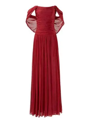 LA FUORI Ruffled Maxi Dress - Red