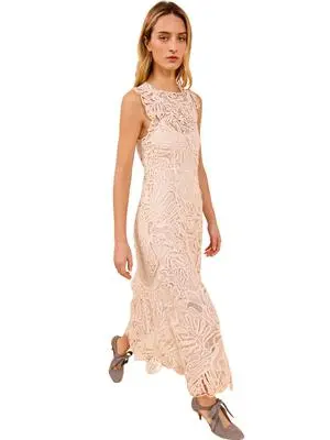 Ulla Johnson Eloisa Corded Lace Midi Dress - Chalk
