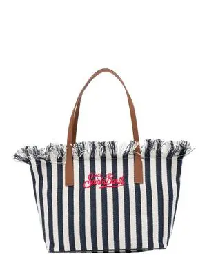 MC2 SAINT BARTH Striped Handbag With Fringed Trim - Multi