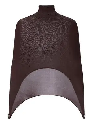 Alaïa Open-back Silk-blend Turtleneck Top - Brown