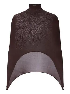 Alaïa Open-back Silk-blend Turtleneck Top - Brown