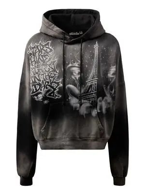 HELLSTAR Eiffel Tower Graphic Hoodie - Black