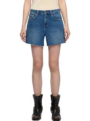 7 For All Mankind Monroe Long Denim Shorts - Explorer
