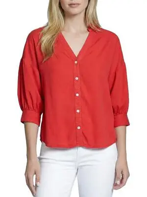 APNY Blouson Sleeve Woven Shirt - Red