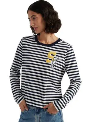 Chinti & Parker Cotton Long Sleeve Tee - Navy