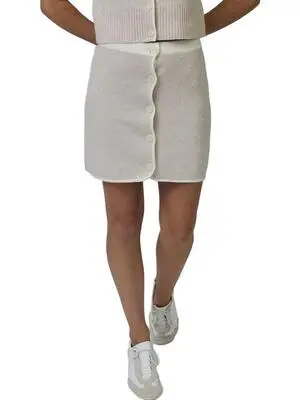 Central Park West Celeste Tweed Yarn Skirt - Sand