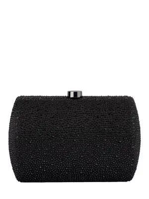 OLGA BERG Carolina Crystal Frame Clutch - Black