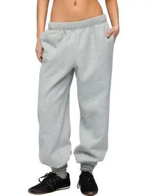 EDIKTED Oversized Heathered Sweatpants - Gray-melange