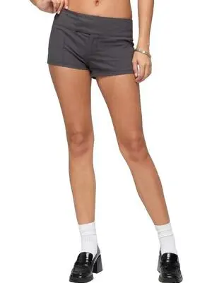 EDIKTED Brylee Low Rise Shorts - Dark-gray