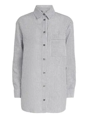 Max Mara Striped Boxy Shirt - Blue
