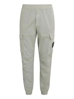 Stone Island Stretch-cotton Tapered Cargo Trousers - Green