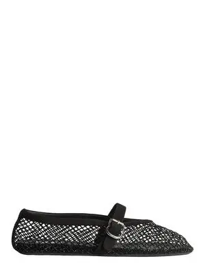 Alaïa Embellished Mesh Ballerina Flats Black